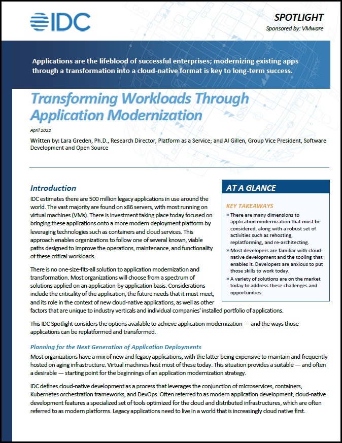 Transforming Workloads Through Application Modernization – Wisdom Interface