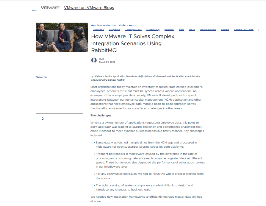 How Vmware It Solves Complex Integration Scenarios Using Rabbitmq