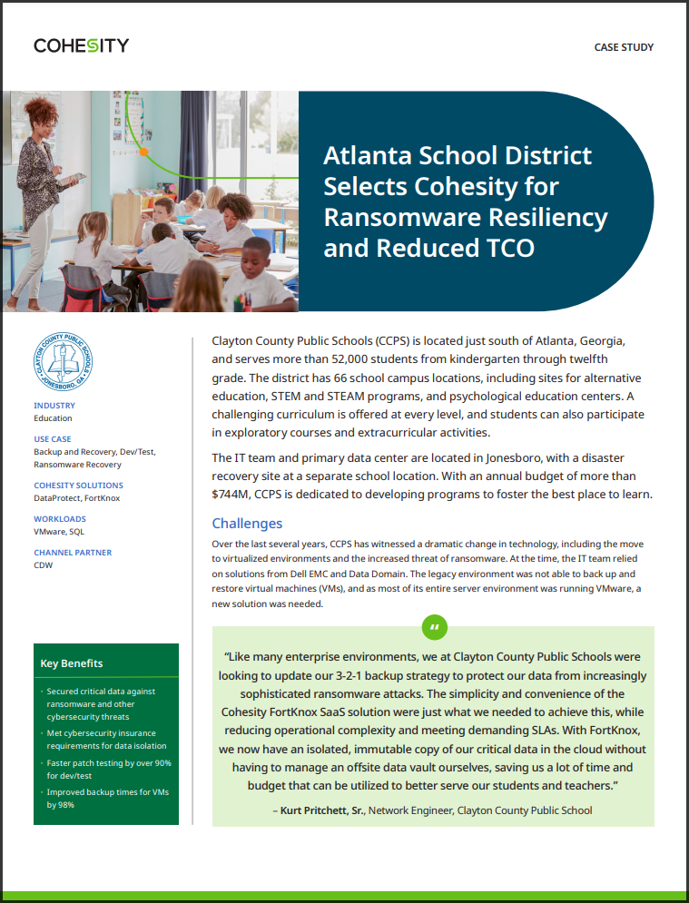 Case Study: Atlanta School District Selects Cohesity for Ransomware ...