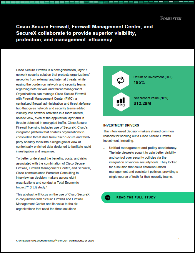 Forrester Spotlight Secure Firewall Plus SecureX – WisdomInterface