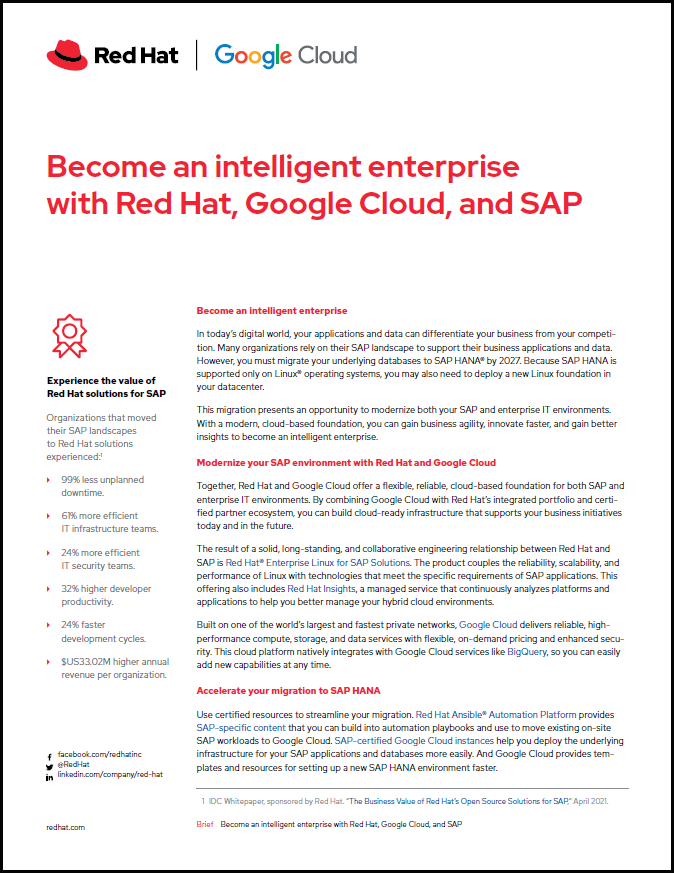 Become an intelligent enterprise: Red Hat, Google Cloud, and SAP – WisdomInterface
