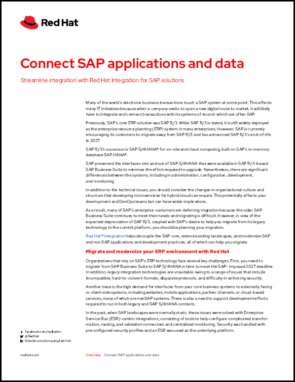 Connect SAP applications and data with Red Hat Integration – WisdomInterface