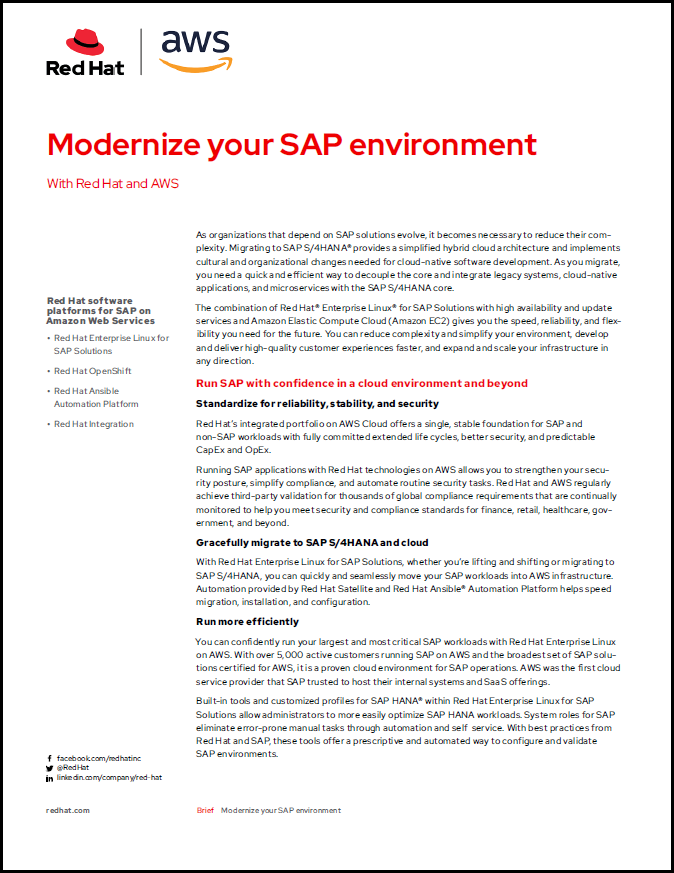 Run SAP S/4HANA on Red Hat Enterprise Linux and AWS – WisdomInterface