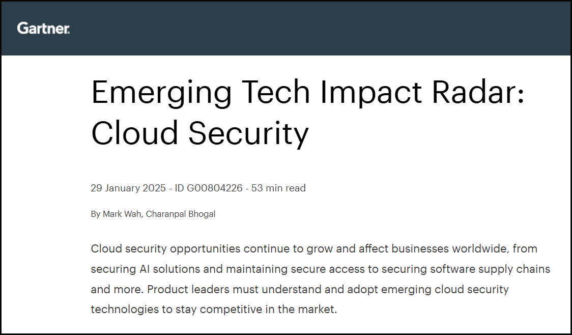 2025 GARTNER® EMERGING TECH IMPACT RADAR: CLOUD SECURITY – WisdomInterface